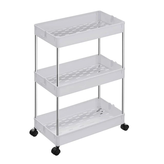 Μεταλλικό Τρόλεϊ με 3 Ράφια 40 x 22 x 60 cm Χρώματος Λευκό