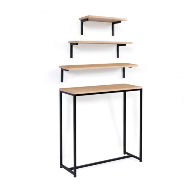Σετ Μεταλλική Κονσόλα 80 x 30 x 80 cm με 3 Ράφια Memphis I